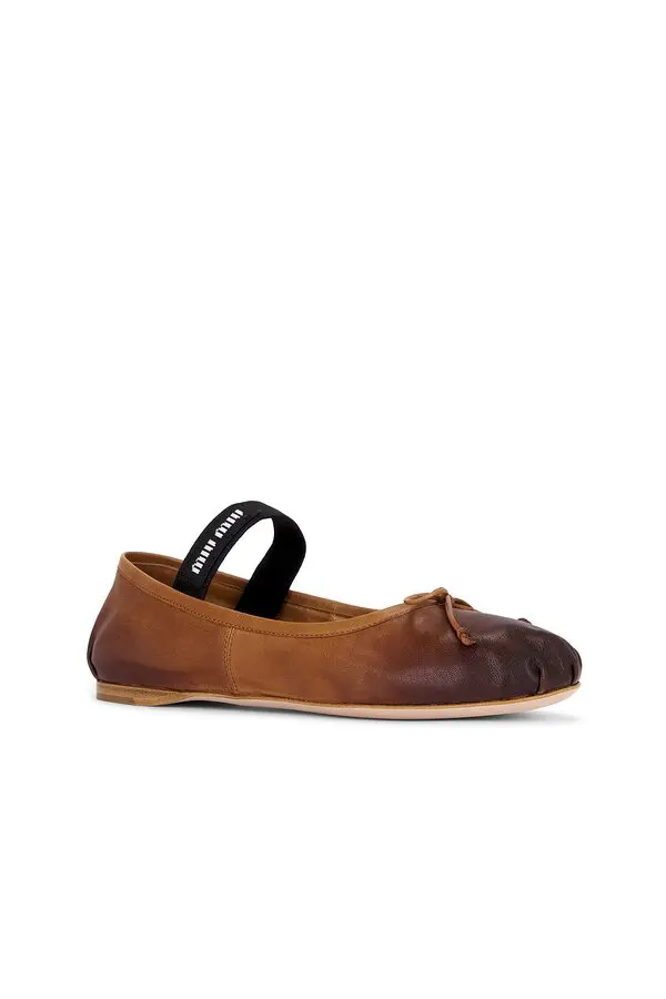 Miu Miu Ballerina Flat - Caramel