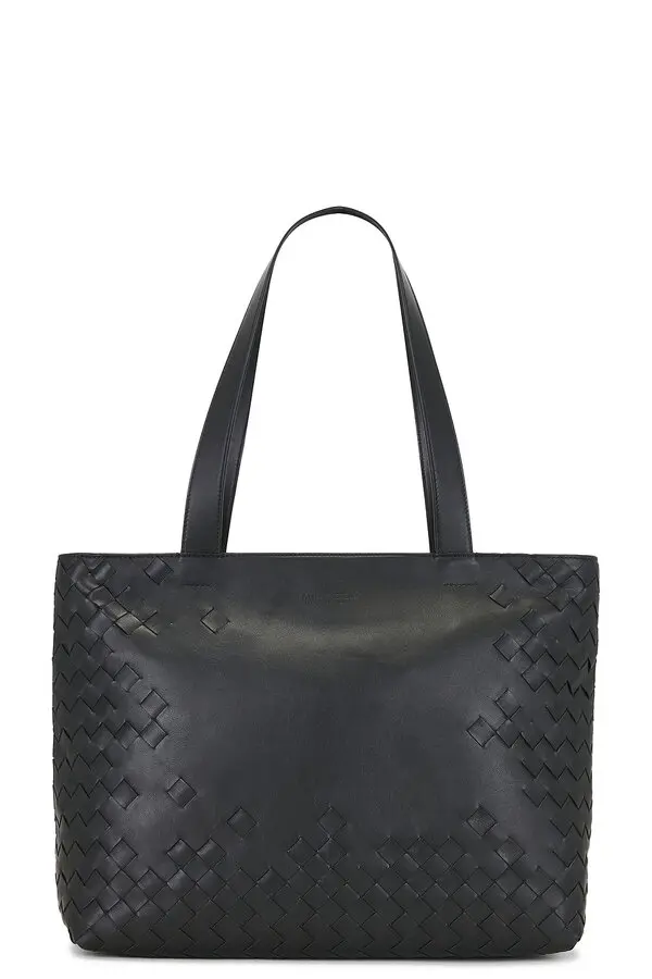 Bottega Veneta Intrecciato 15 Silky Calf Archibe Tote Bag - Black & Silver