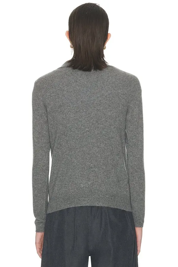 Enza Costa Knit Cashmere Polo Sweater