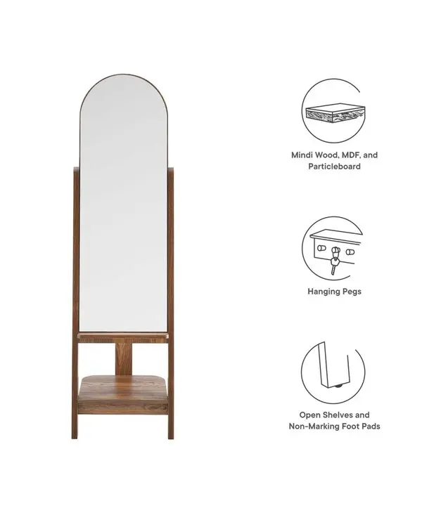 MODWAY Ascend Standing Mirror - Walnut