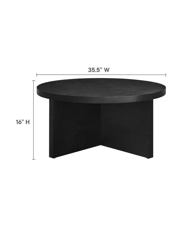 MODWAY Silas Round Wood Coffee Table - Black