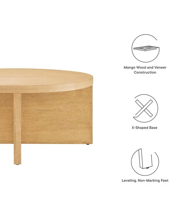 MODWAY Silas Round Wood Coffee Table