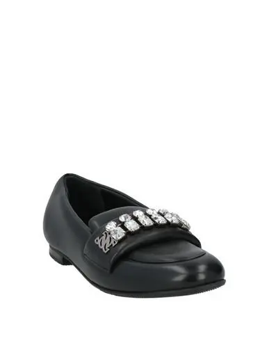 Casadei Leather Embellished Loafers - Black