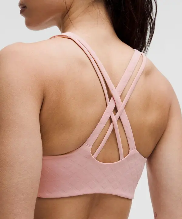 Lululemon Energy Jacquard Bra Medium Support, B–d Cups - Trace Texture Pink Haze
