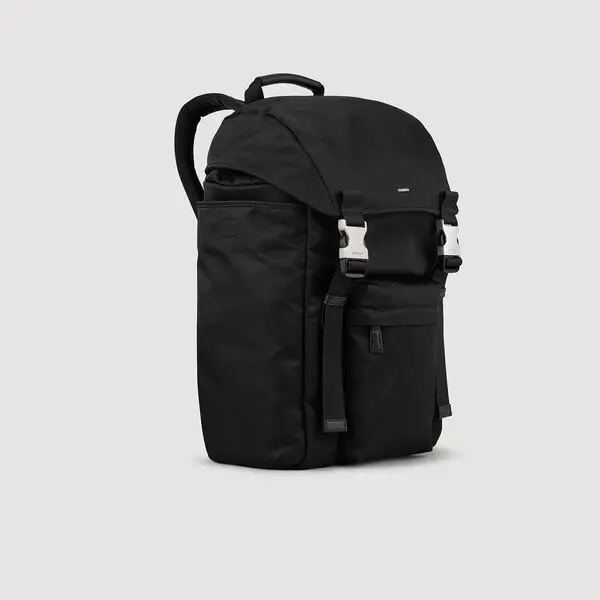 Sandro Recycled Leather Backpack - Black