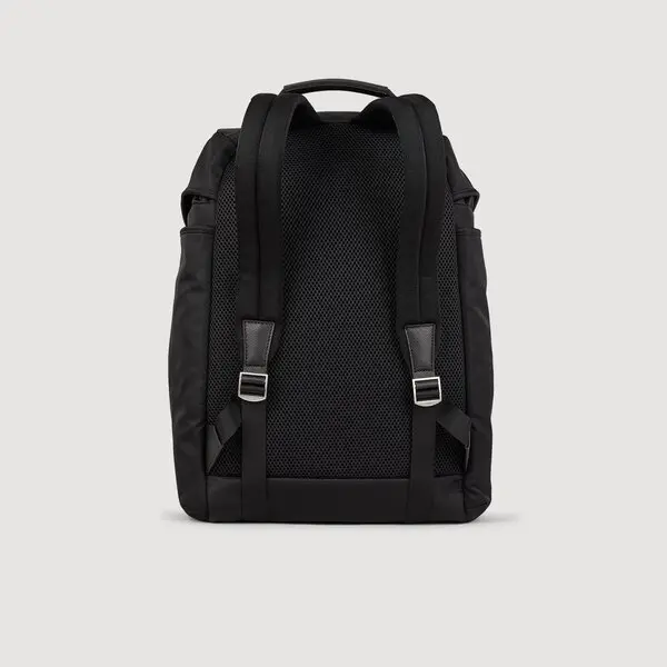 Sandro Recycled Leather Backpack - Black