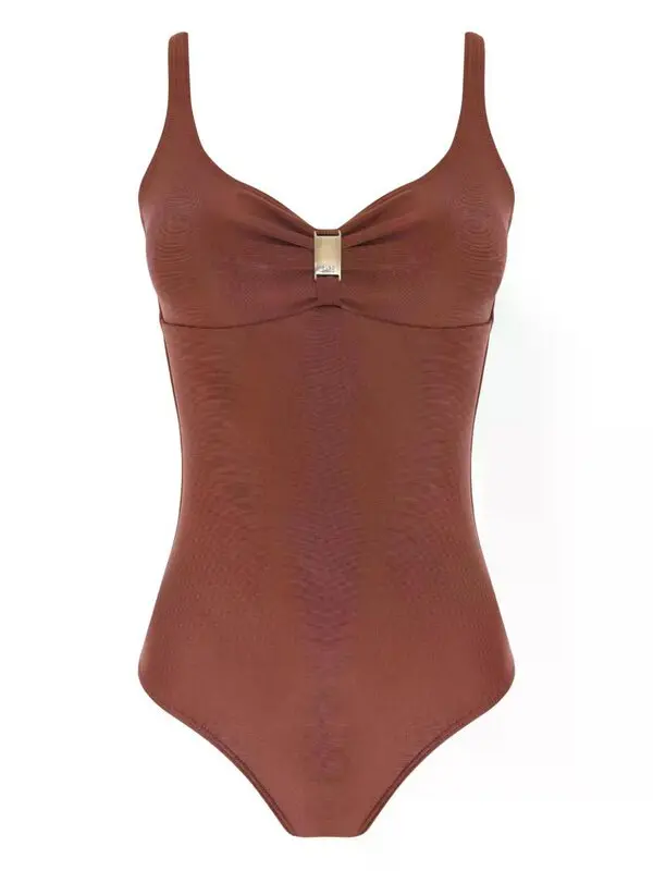 LYGIA & NANNY Clasp-detail One-piece Swimsuit - Brown