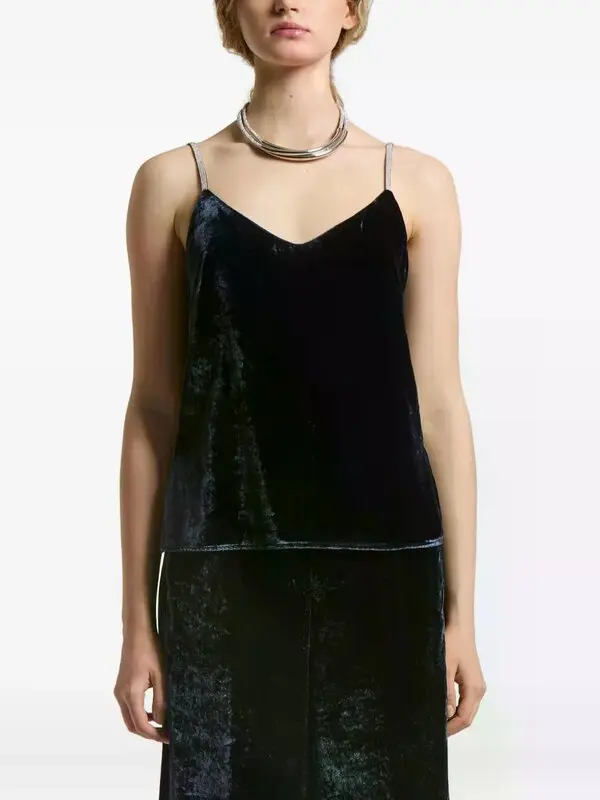 Peserico Crystal-embellished Velvet Top
