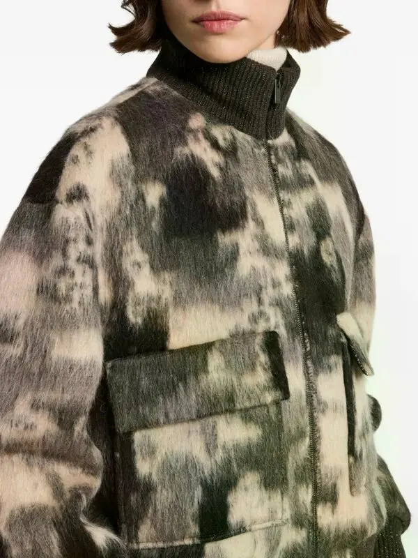 Peserico Camouflage Zip-up Jacket