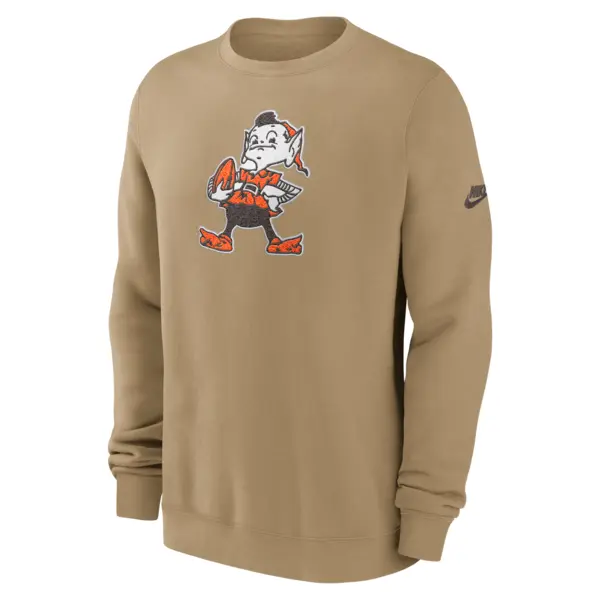 Nike Cleveland Browns Swing Pass Rewind Club Nfl Pullover Crew - Brown