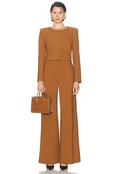 Carolina Herrera Collarless Cropped Jacket