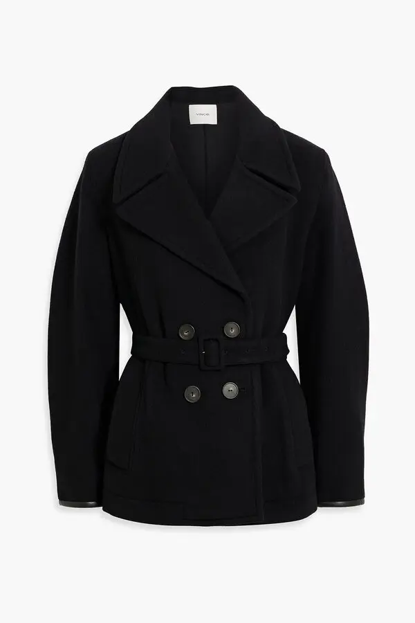 Vince Belted Double-breasted Wool-blend Coat