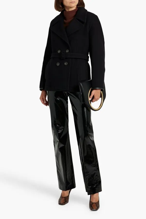Vince Belted Double-breasted Wool-blend Coat
