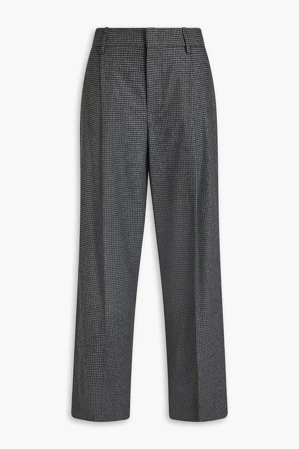 Vince Checked Tweed Wide-leg Pants