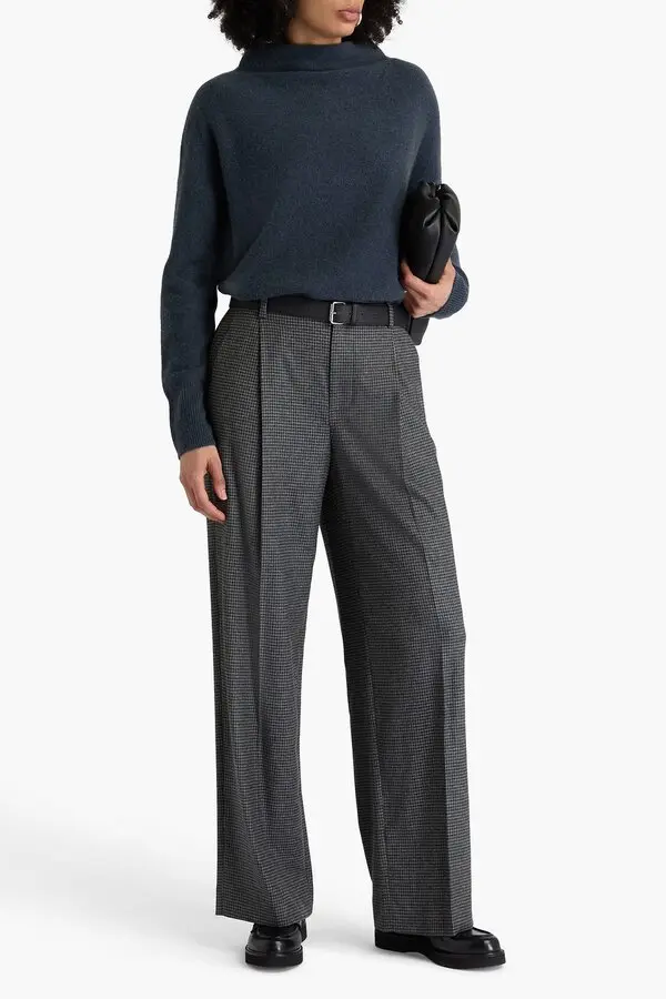 Vince Checked Tweed Wide-leg Pants