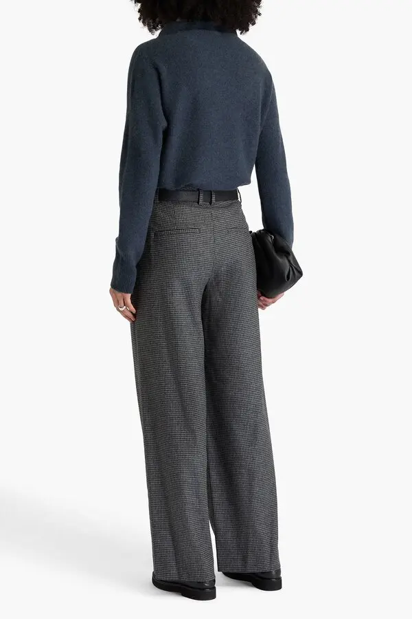 Vince Checked Tweed Wide-leg Pants