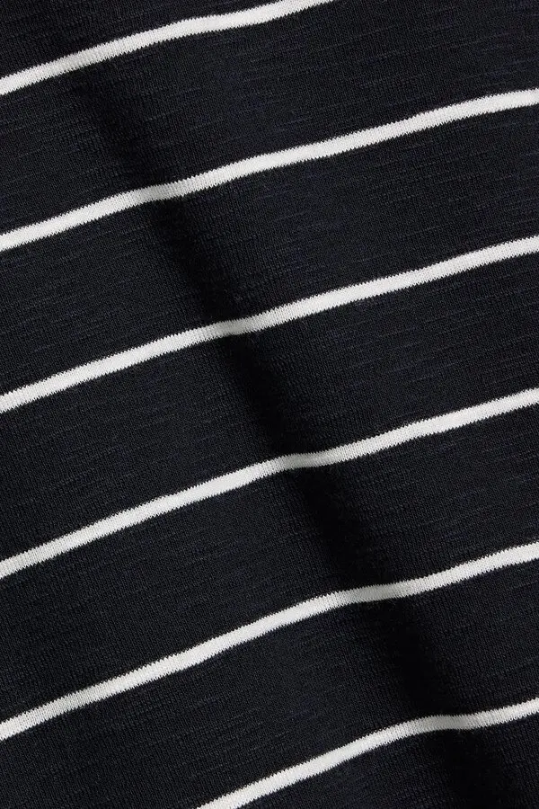 Vince Striped Cotton And Modal-blend Jersey Top - Navy