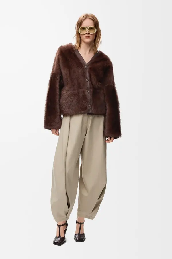 Loewe Cardigan In Shearling