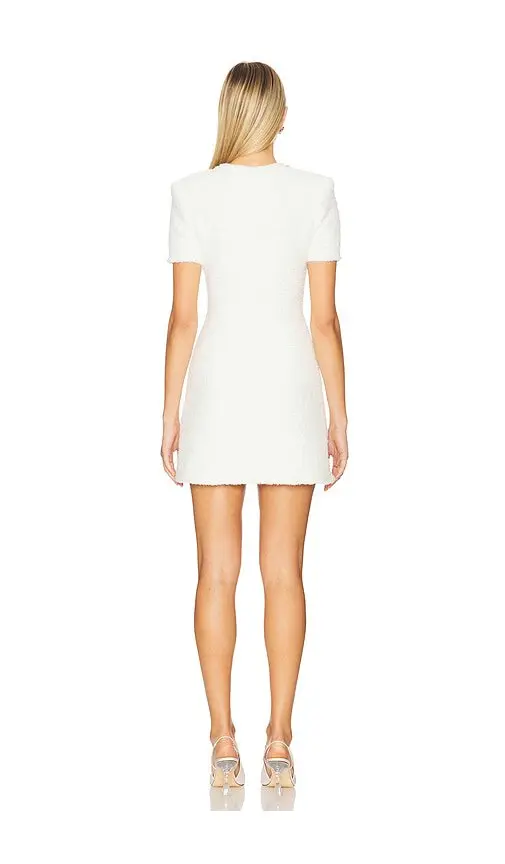 white christmas dresses Self-Portrait - Cream Textured Knit Mini Dress main image 1
