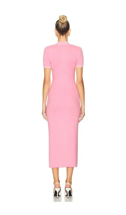 Self-Portrait Crochet Flower Knit Midi Dress - Pink | Editorialist