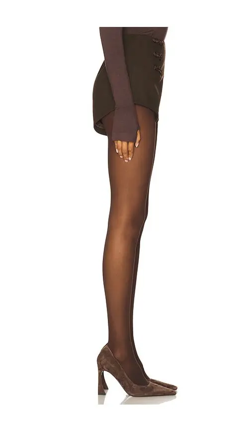 SAU LEE Suede High-rise Shorts With Knot Detailing - Espresso