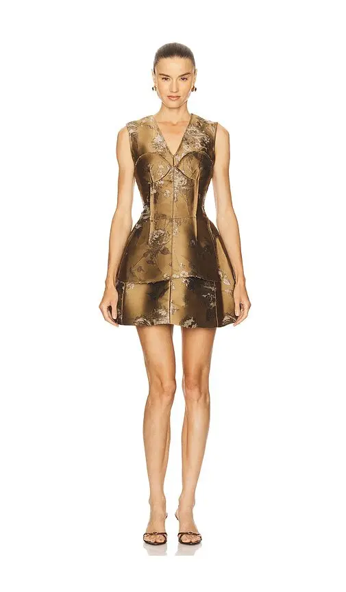 Simkhai Metallic Jacquard Brynelle Mini Dress