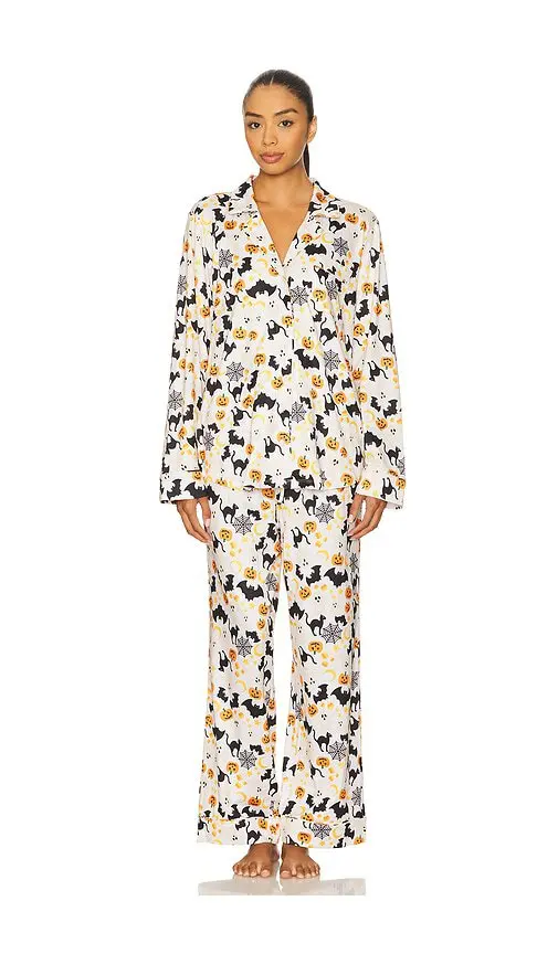 Show Me Your Mumu Classic Pj Set In Cream - Trick Or Treat Jersey