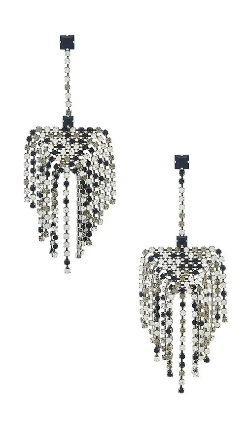 Isabel Marant Faye Fringe Earrings - Black & Silver