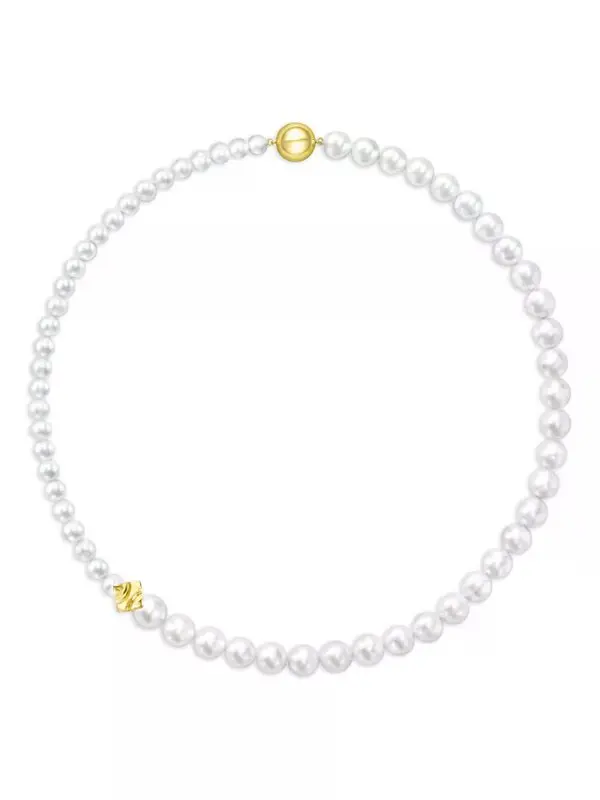 TASAKI 18k Yellow Gold & Freshwater Pearl Necklace - White