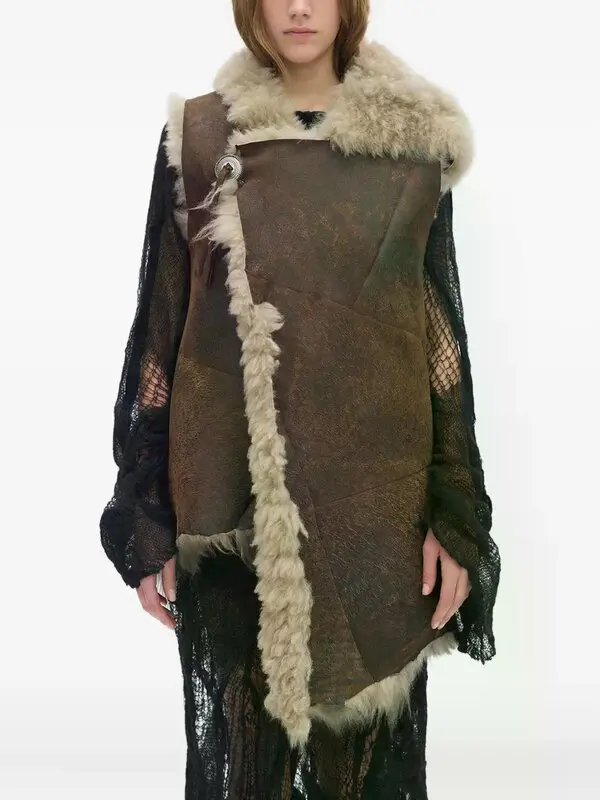 ANN DEMEULEMEESTER Aleid Shearling-collar Gilet - Brown