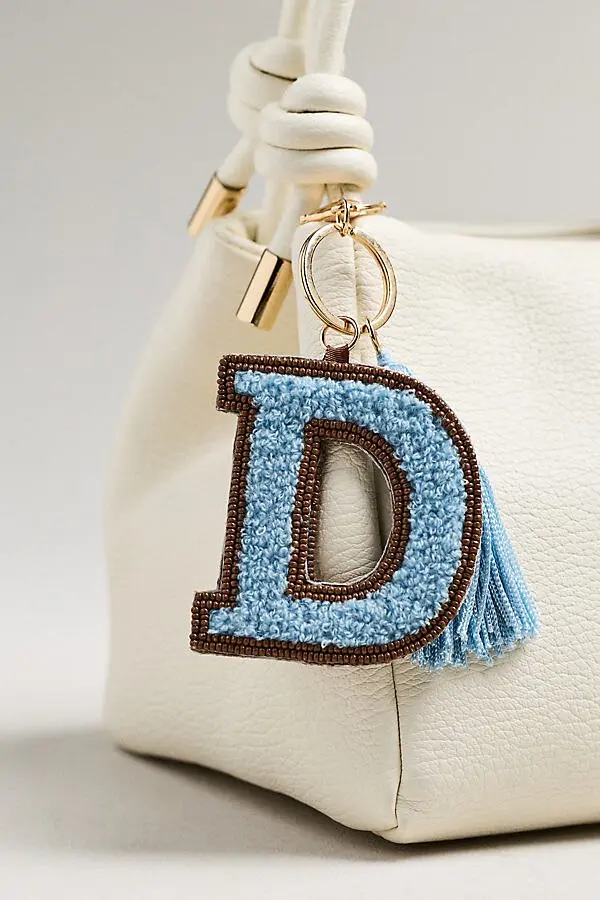 Anthropologie Varsity Monogram Bag Charm - D