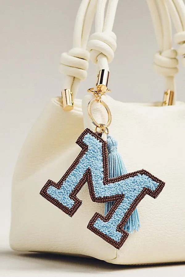Anthropologie Varsity Monogram Bag Charm - M
