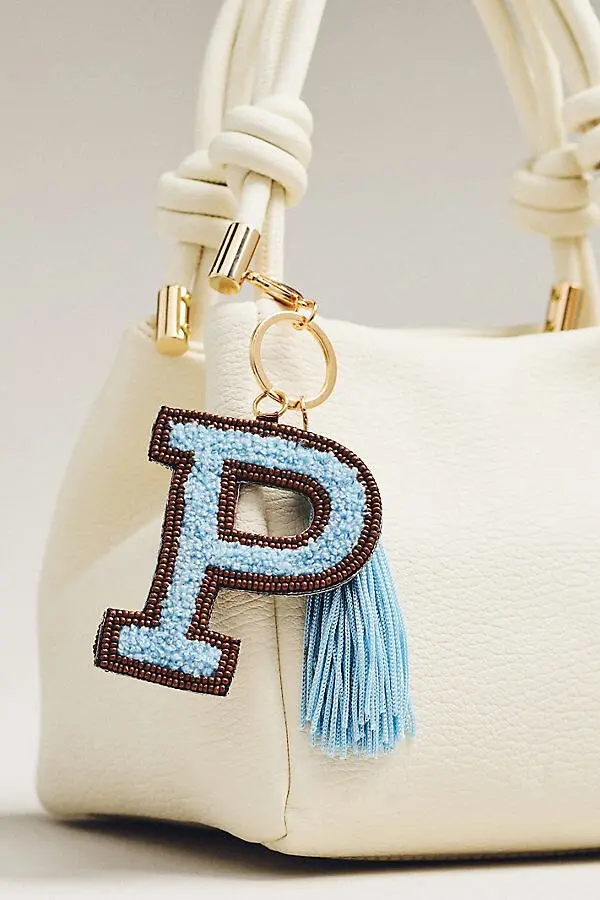 Anthropologie Varsity Monogram Bag Charm - P