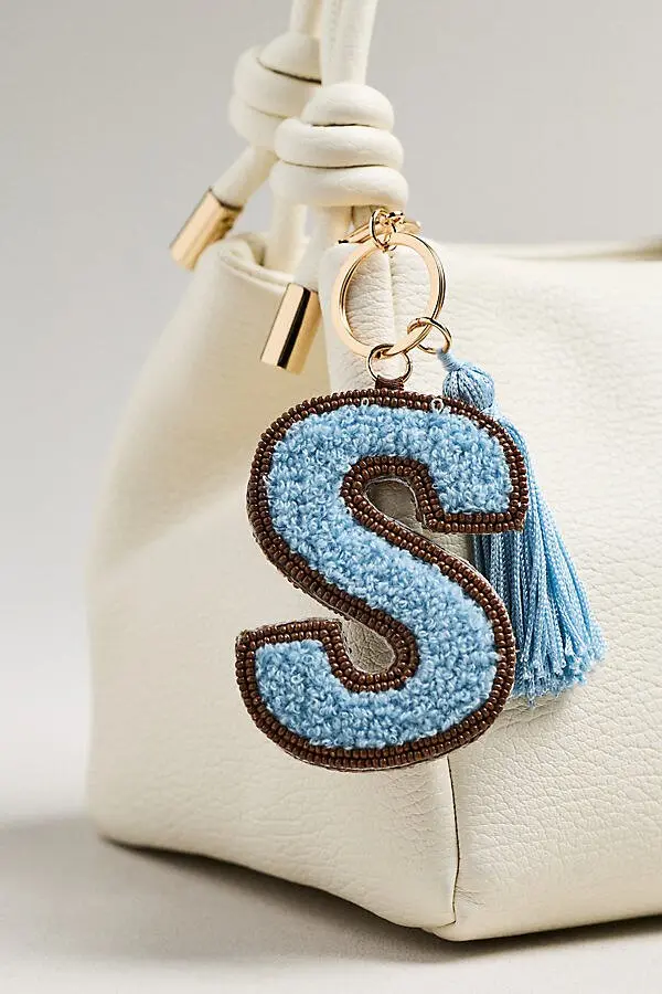 Anthropologie Varsity Monogram Bag Charm - S