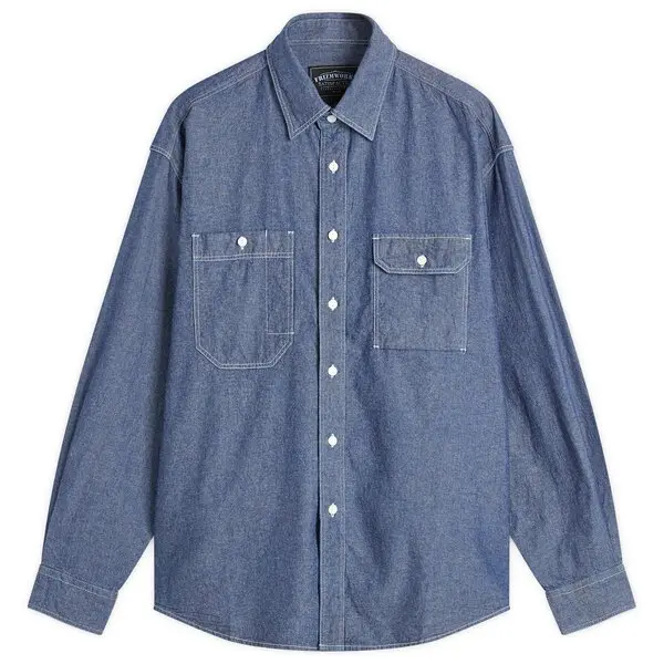FRIZMWORKS 1920s Chambray Work Shirt - Indigo