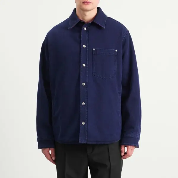 Gucci Denim Check Reversible Gg Flannel Overshirt