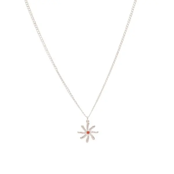 MAPLE Rhythm Star Chain Necklace - Silver/orange Zircon