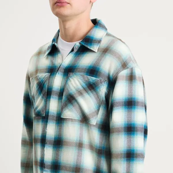 REPRESENT Sun Bleached Flannel Shirt - Cloud