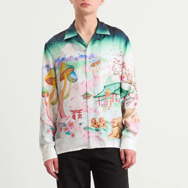 Casablanca Silk Twill Long Sleeve Shirt - Multi