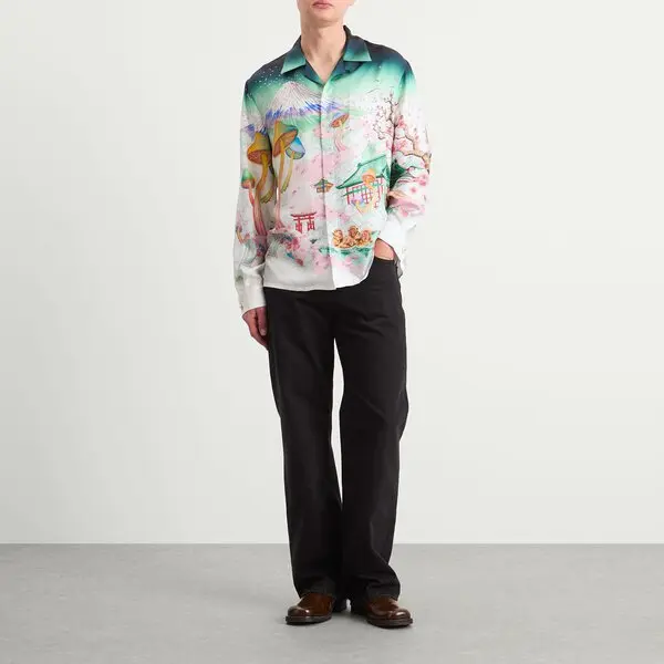 Casablanca Silk Twill Long Sleeve Shirt - Multi