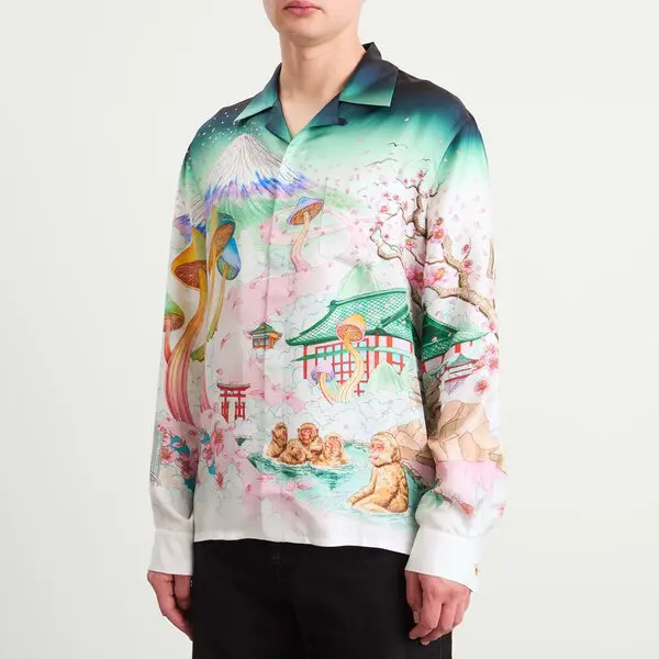 Casablanca Silk Twill Long Sleeve Shirt - Multi