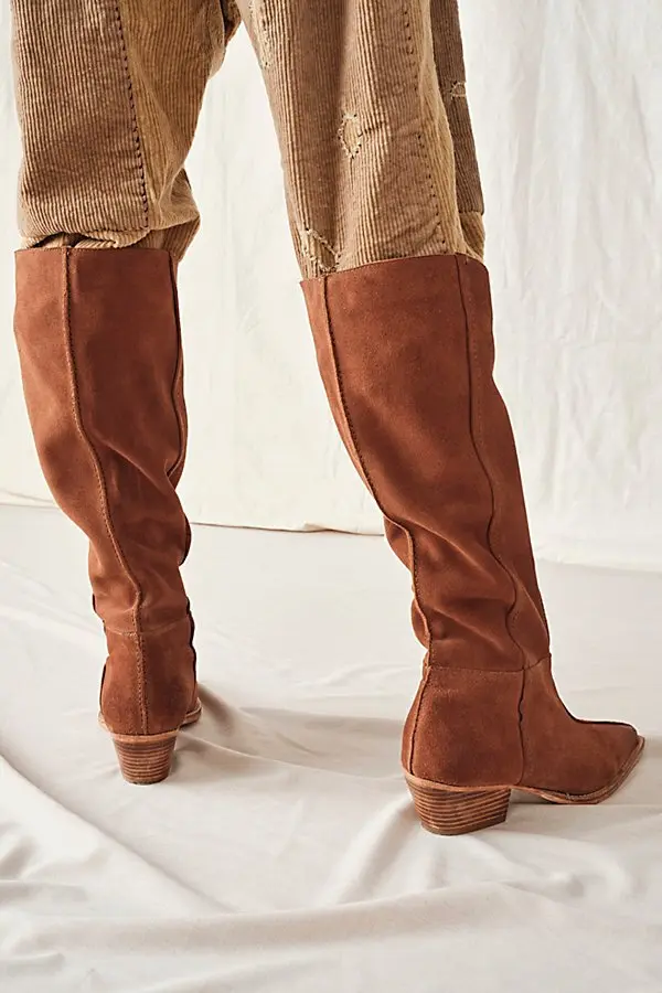 Free People Sway Low Slouch Boots 2.0 - Tan