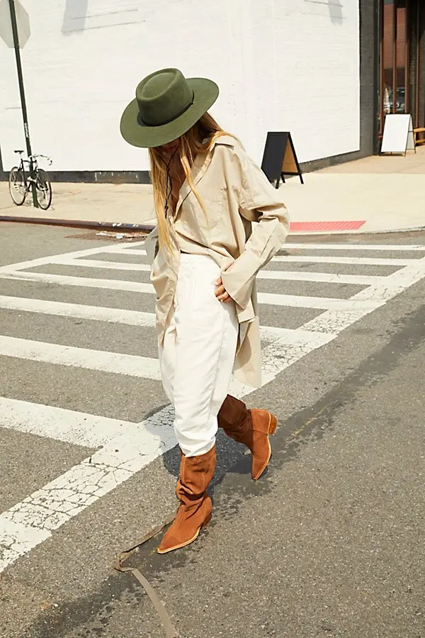 Free People Sway Low Slouch Boots 2.0 - Tan