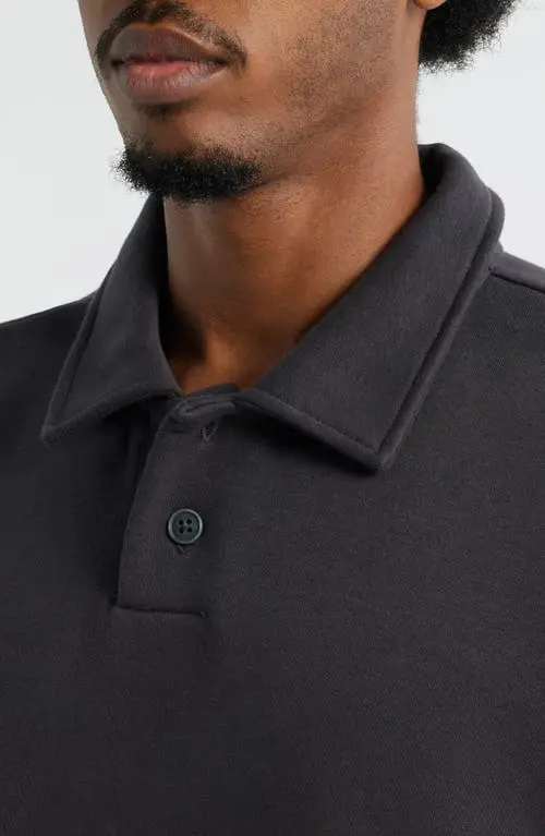 Bp. Fleece Polo Sweatshirt - Black Faded