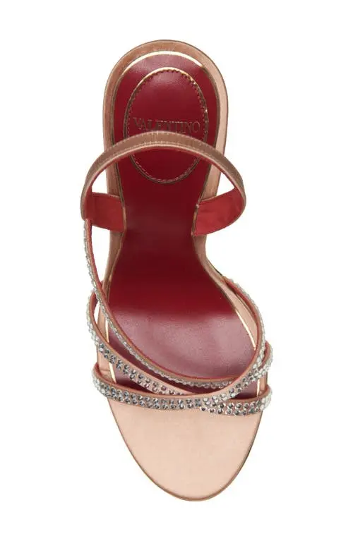 Valentino Garavani Crystal Embellished Slingback Sandal - Beige Couture/crystal