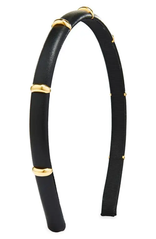 L. Erickson Chiara Faux Leather Headband - Black