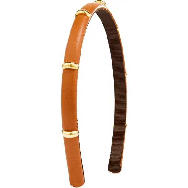 L. Erickson Chiara Faux Leather Headband - Brown