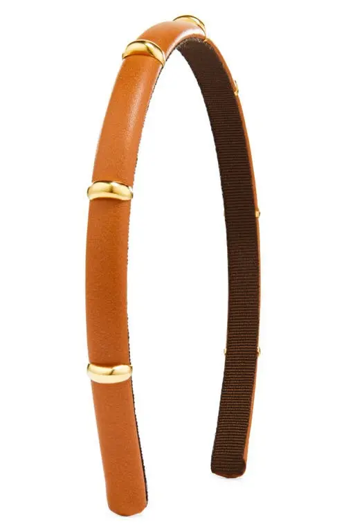 L. Erickson Chiara Faux Leather Headband - Brown