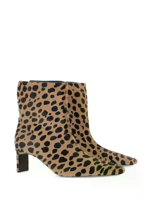 Khaite 55mm Leopard-print Ankle Boots - Brown