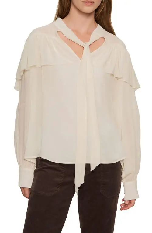 Sanctuary Ruffle Georgette Top - Vintage Ivory